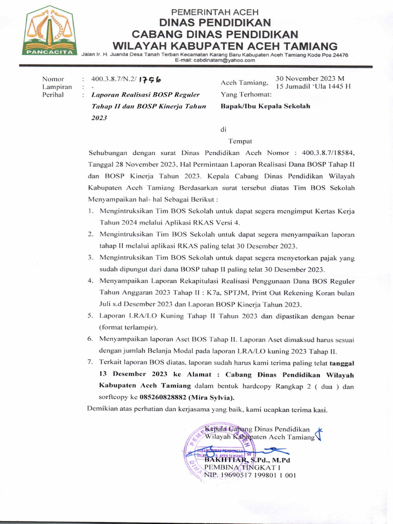 BOSP Tahap II Dan BOSP Kinerja 2023 | PDF