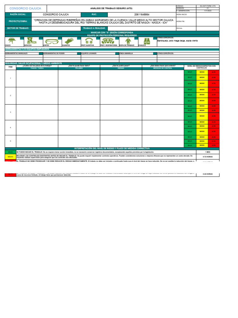 Análisis de Trabajo Seguro Cajuca | PDF