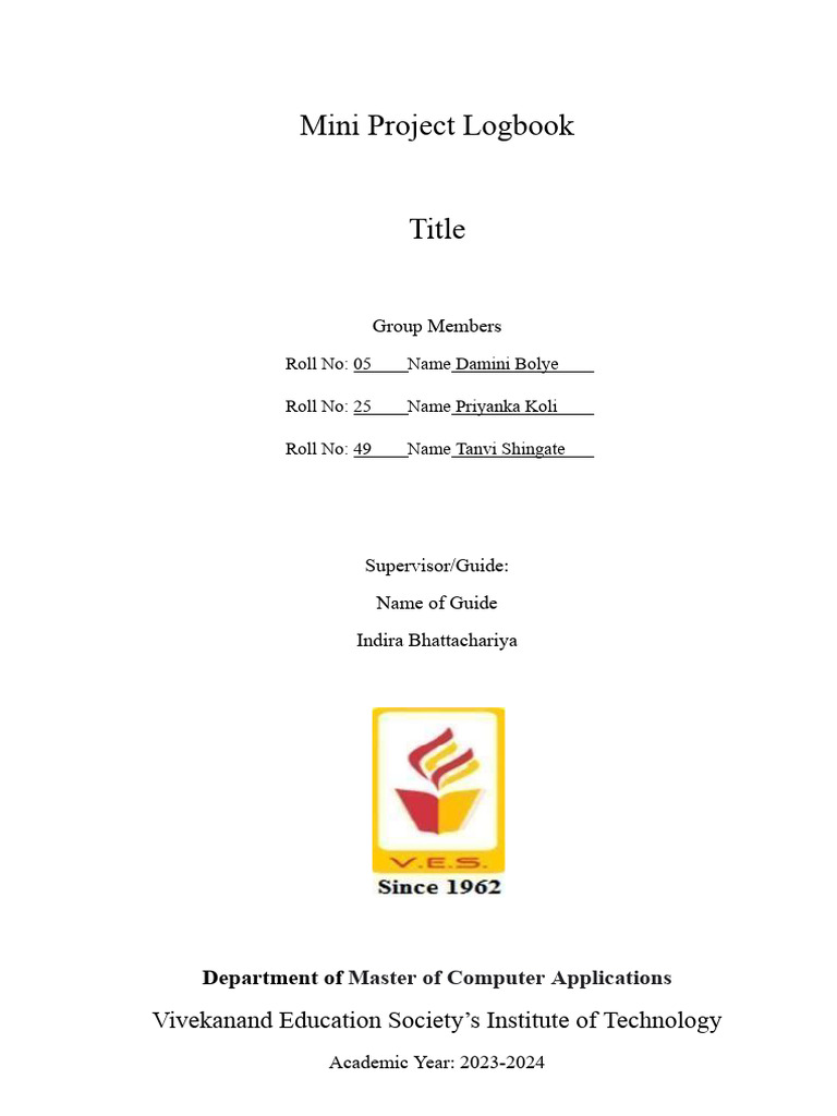Mini Project Log Book 2023-24 | PDF | Application Software | Mobile App