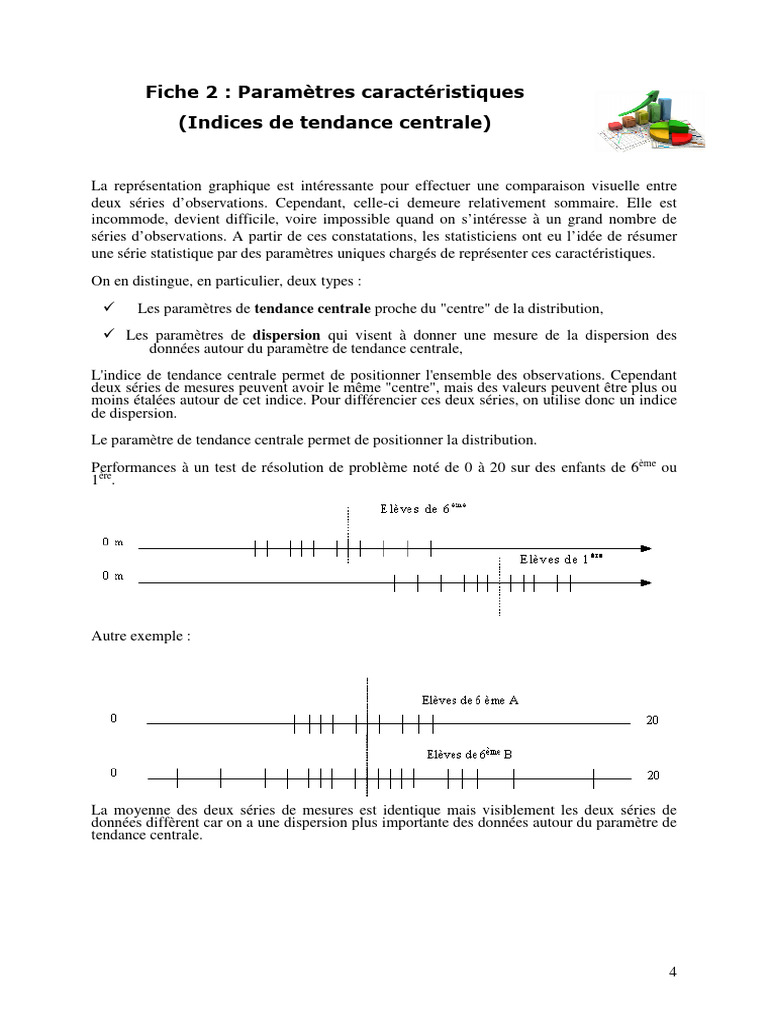 Fiche 2 Indices de Tendance Centrale | PDF | Loi de probabilité ...