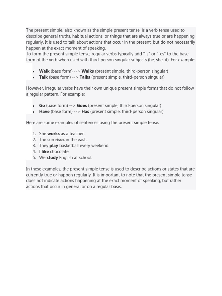 The Present Simple | PDF