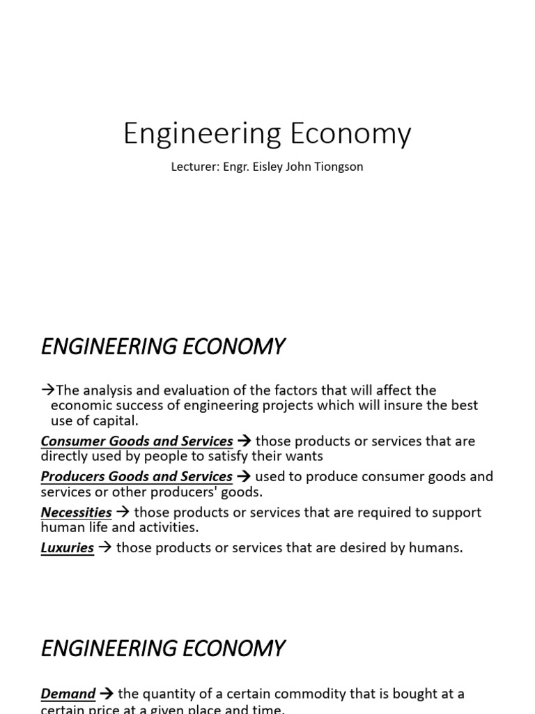 Engineering Economy | PDF | Depreciation | Demand