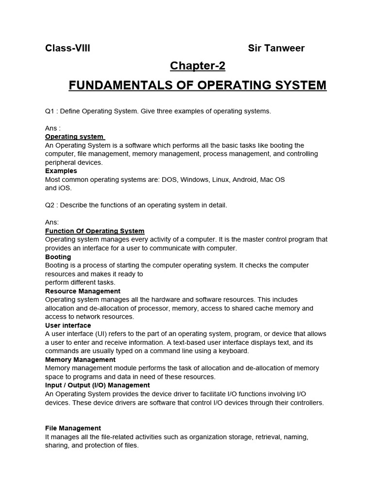 Class 8 Chapter 2 | PDF | Operating System | Booting