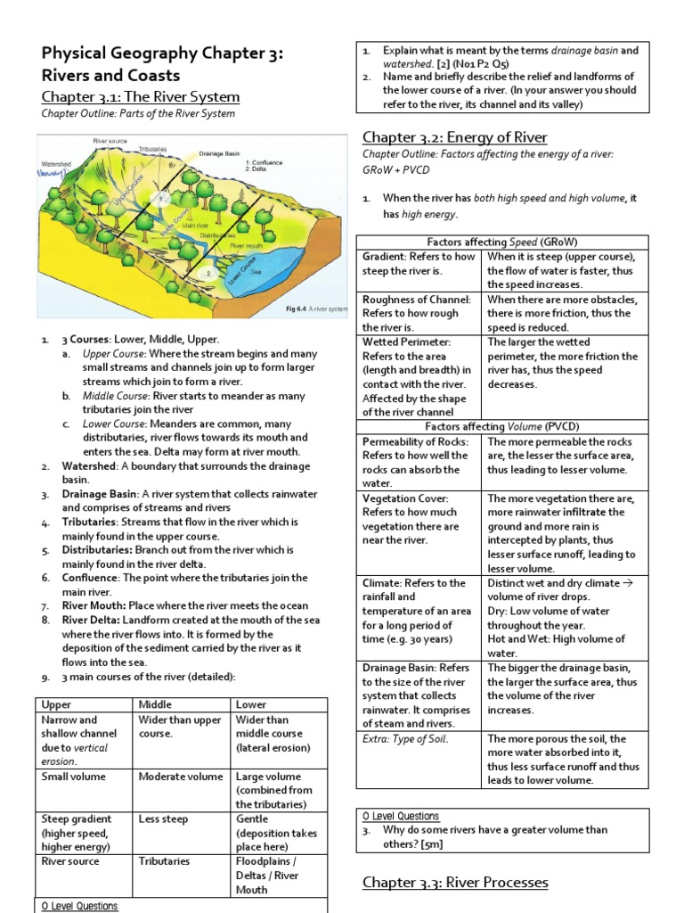 Physical Geography Chapter 3: Rivers and Coasts: Chapter 3.1: The River ...