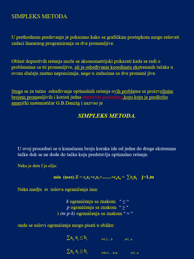 Operaciona II Pr. - SIMPLEX | PDF