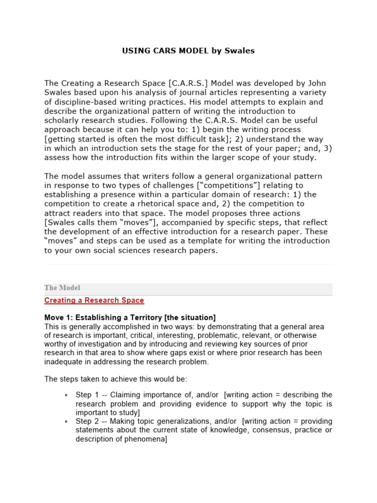 Understanding the CARS Model in Research | PDF | Stress (Biology ...