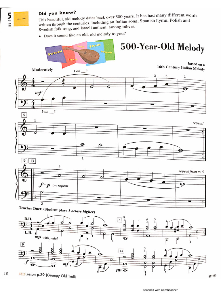 500 Year Old Melody Pdf