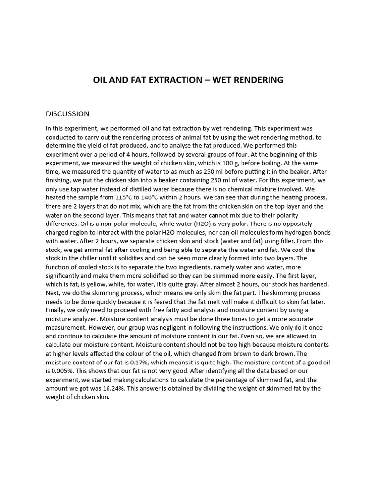 Wet Rendering | PDF | Water | Solubility