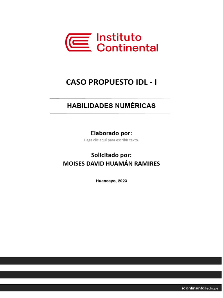 CASO PROPUESTO IDL 1 Habilidades | PDF