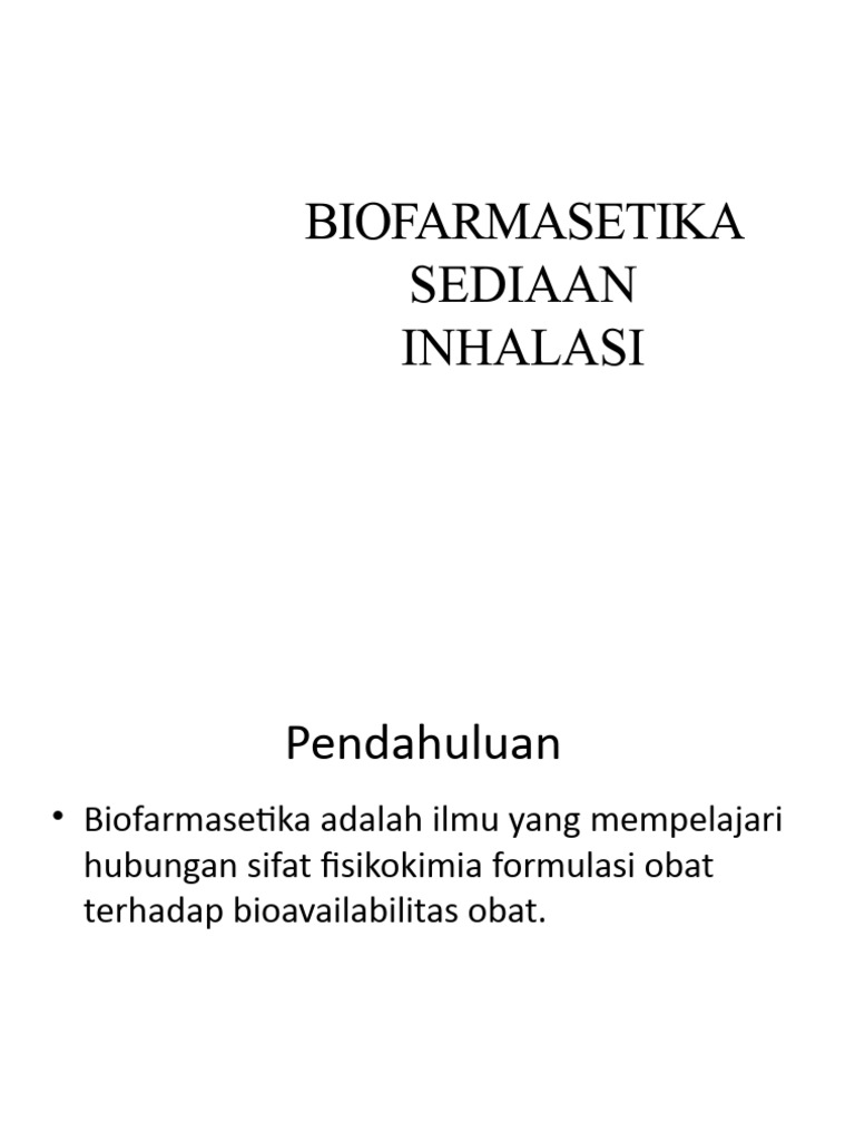 Biofarmasi Sediaan Inhalasi | PDF