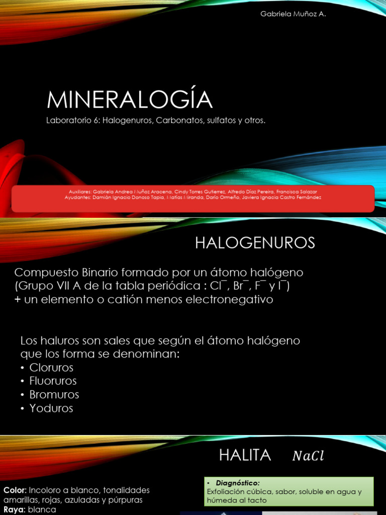 Características de Halogenuros y Carbonatos | PDF | Minerales | Calcita