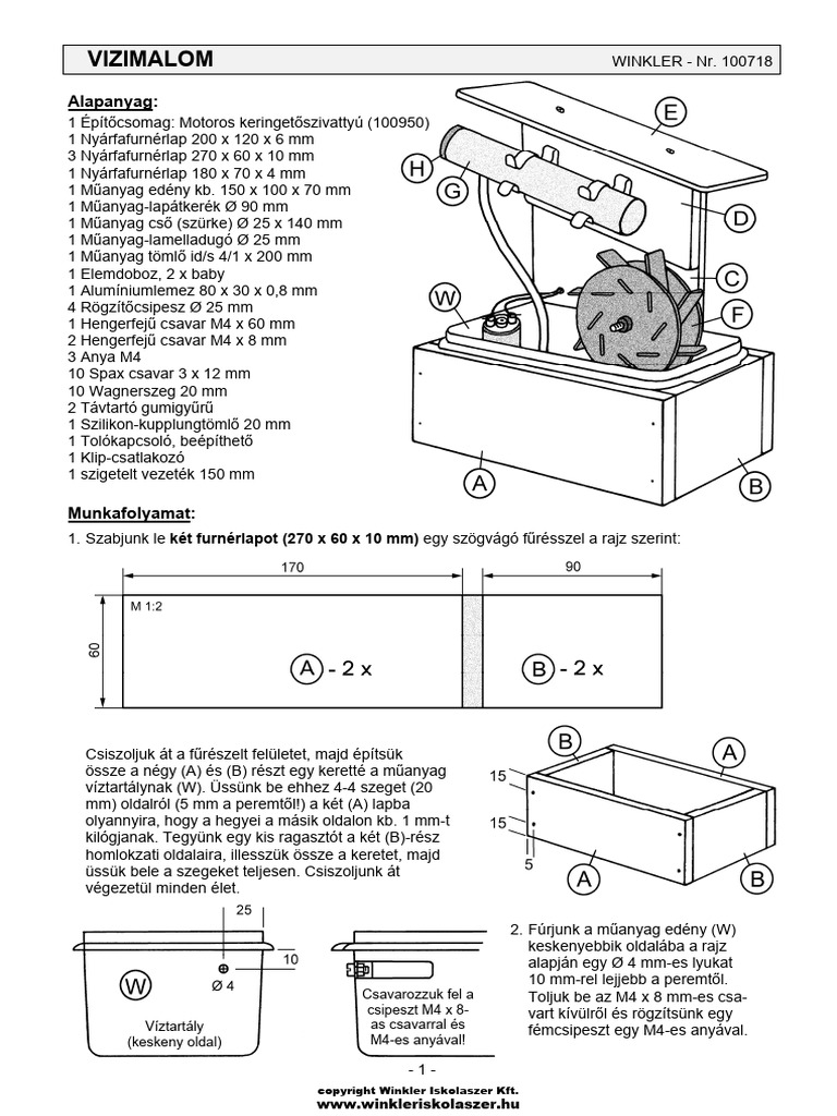 Vizimalom: Alapanyag | PDF