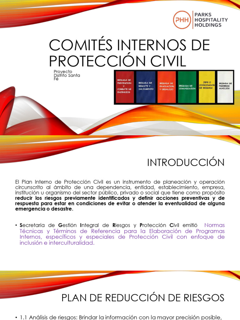 Integración Del Comité Interno de Protección Civil CAPACITACION | PDF | Defensa Civil | Riesgo