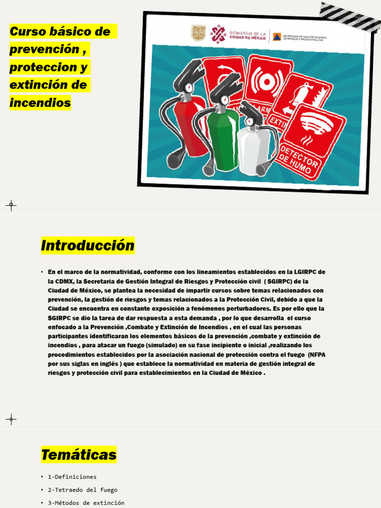 Curso Básico de Incendios CDMX | PDF | Combustión | Incendios