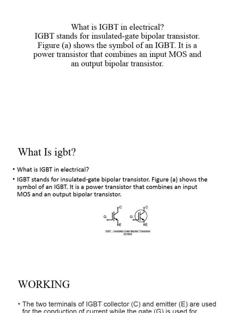 IGBT Basics for Electrical Engineers | PDF | Field Effect Transistor ...