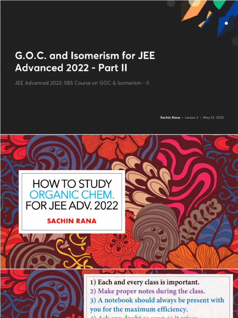 GOC and Isomerism For JEE Advanced 2022 Part II With Anno | PDF