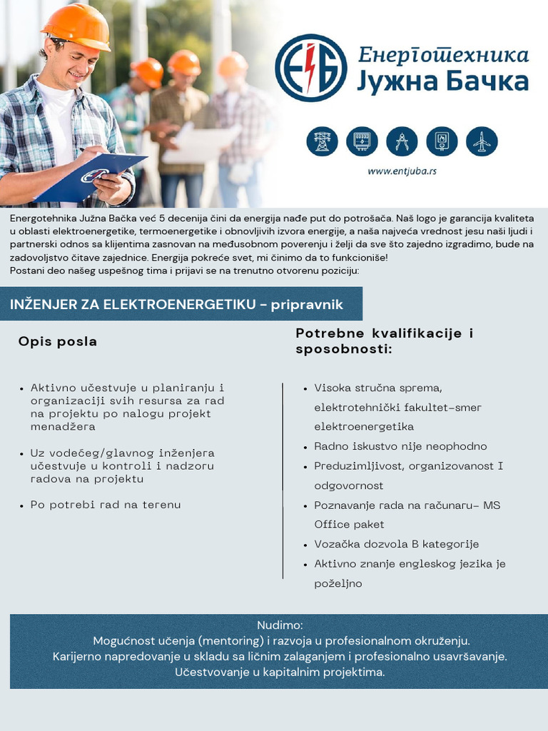 Inzenjer Za Elektorenergetiku Pripravnik | PDF