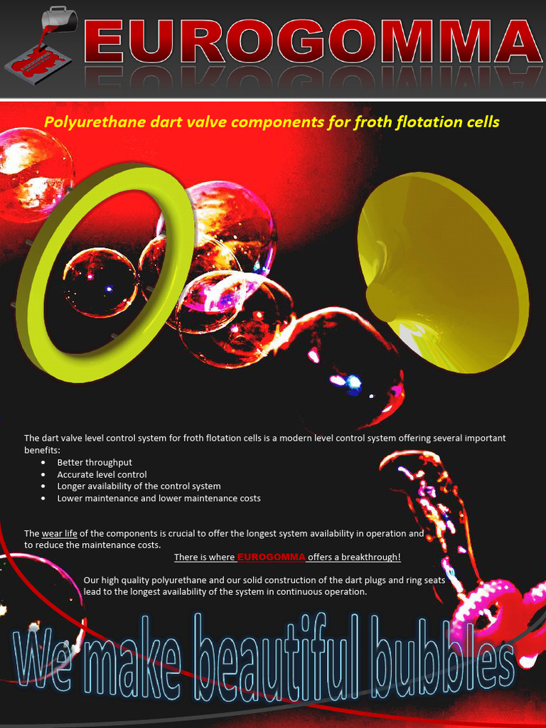 Polyurethane Dart Valve Components For Froth Flotation Cells | PDF