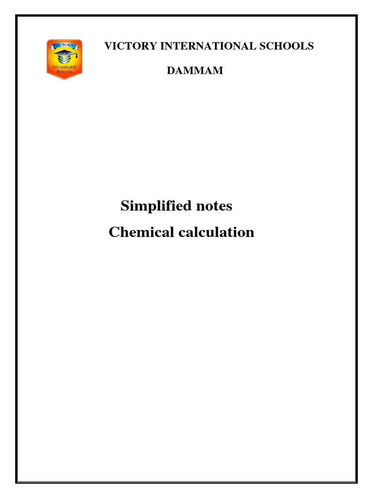 Chemical Calculation Pdf
