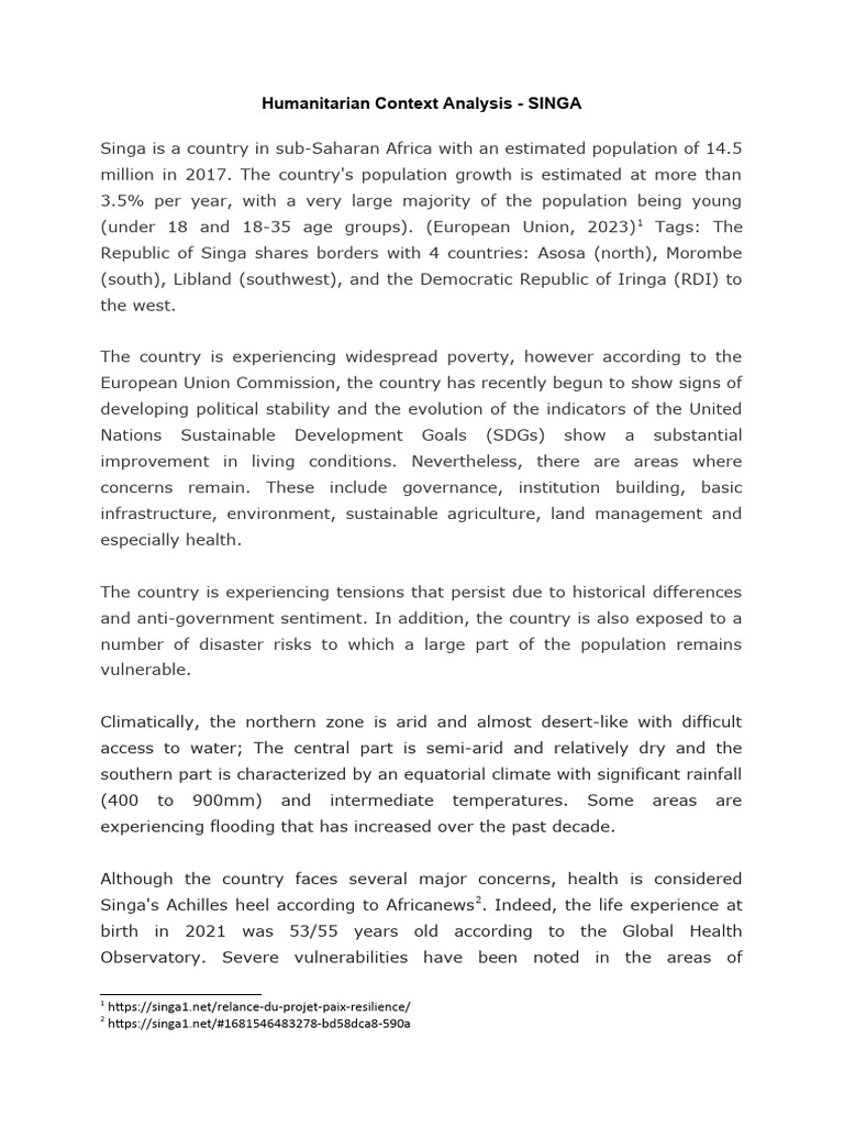 Humanitarian Context Analysis | PDF | Infrastructure | Global Health