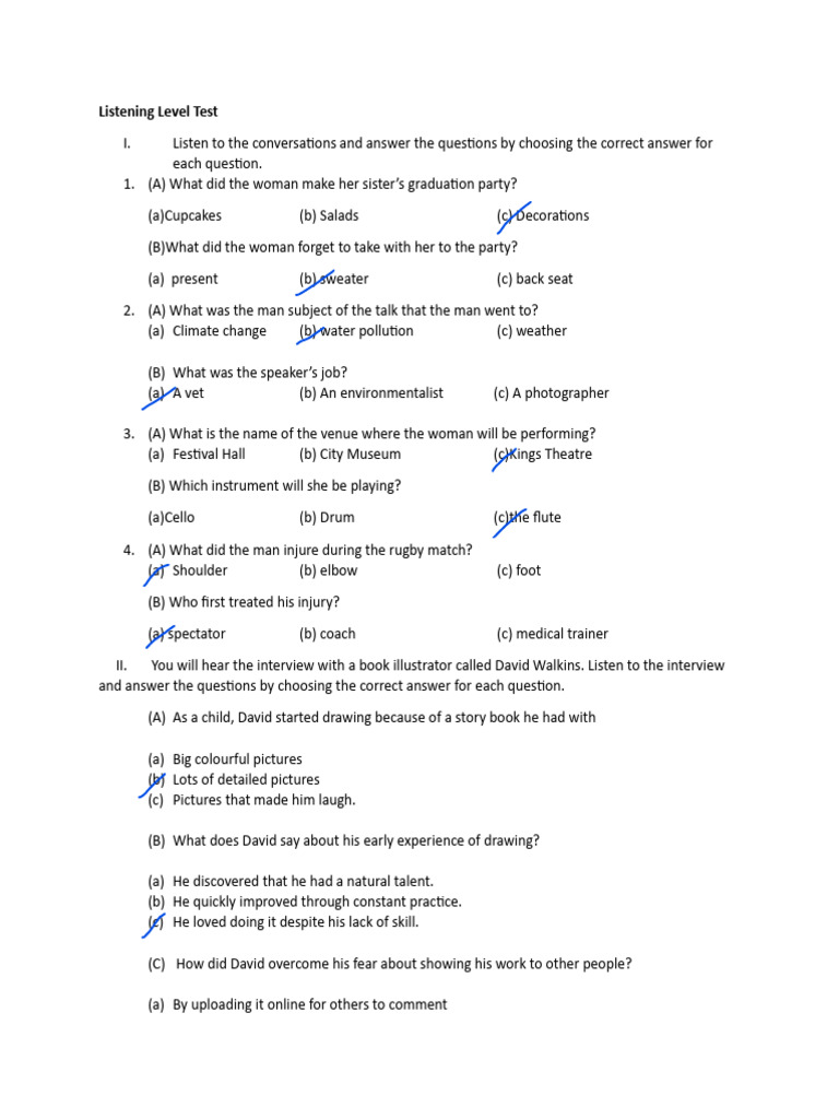 Listening Level Test | PDF | Sand | Natural Environment