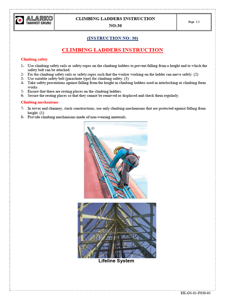 Climbing Ladders Instruction | PDF