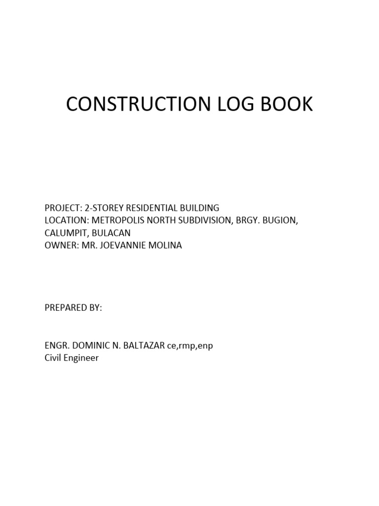 Construction Log Book | Download Free PDF | Carpentry | Structural ...
