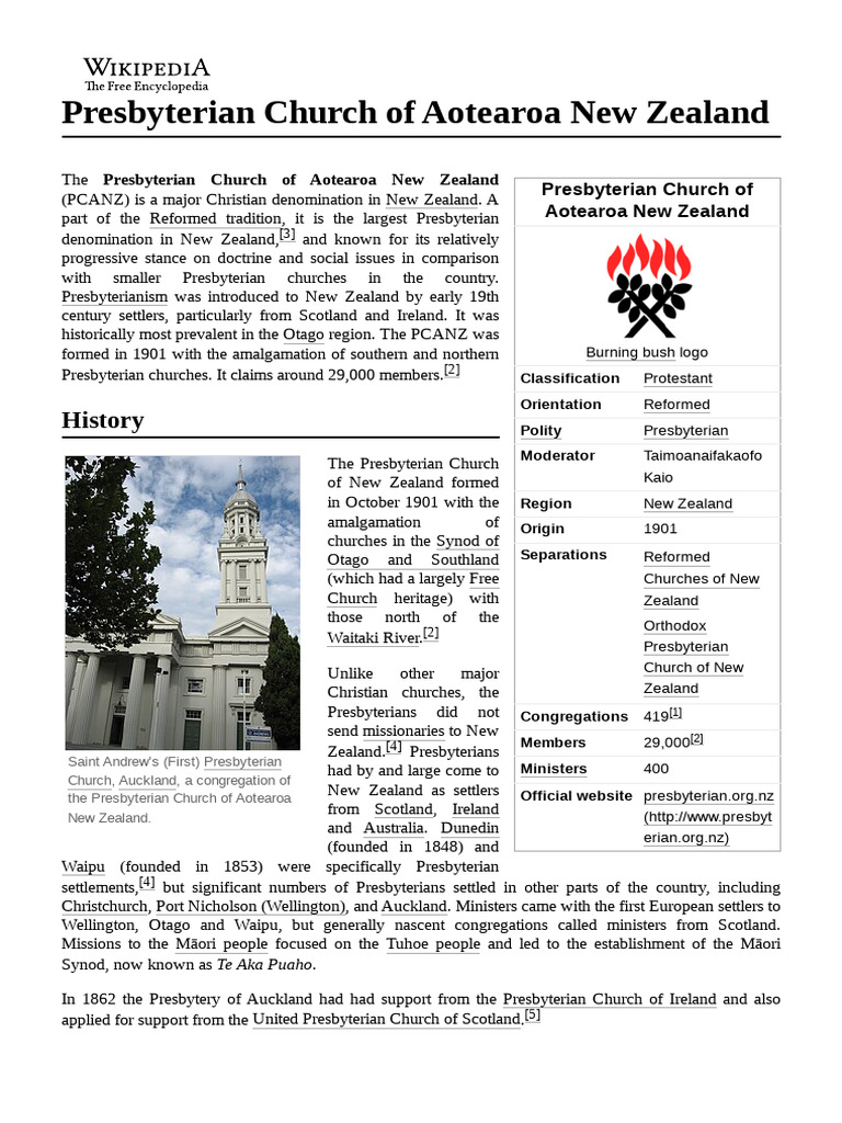 Presbyterian Church of Aotearoa New Zealand | PDF | Protestant ...
