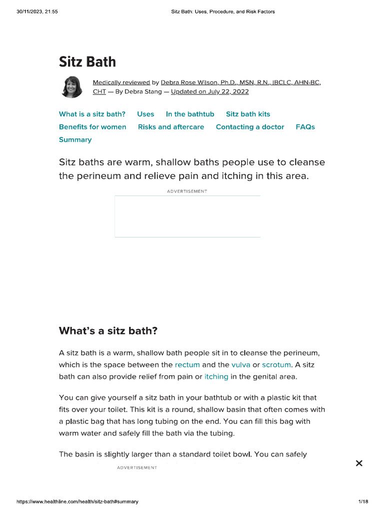 Sitz Bath Procedure | PDF