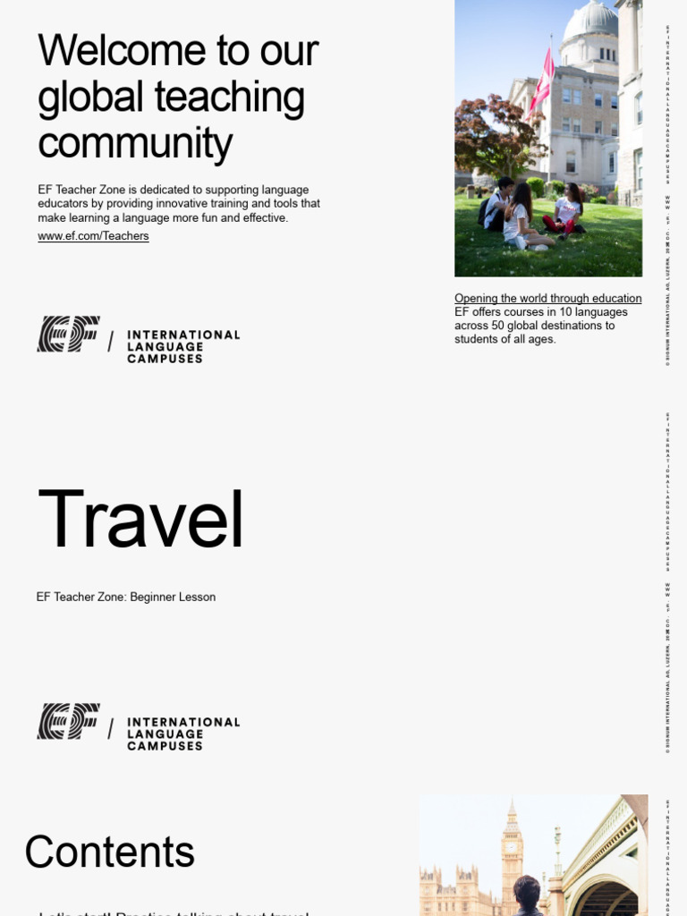 Ef Teacherzone Beginner-Lesson Travel | PDF | Learning | Linguistics