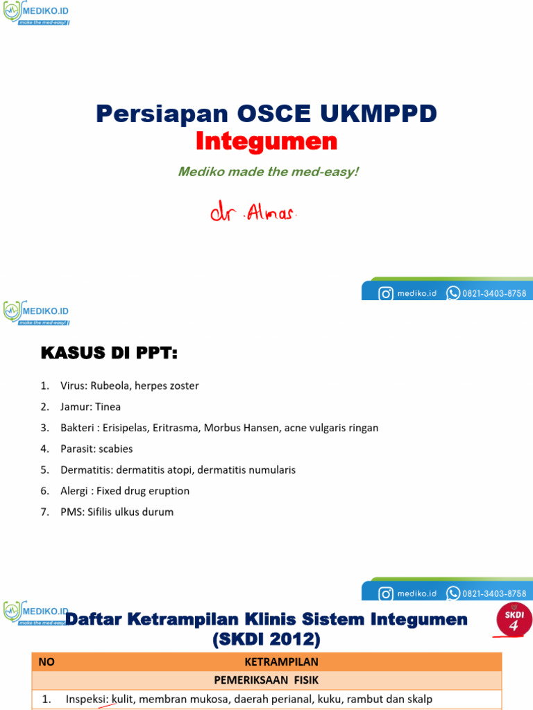 Coretan Integumen Kelon OSCE November 2023 | PDF