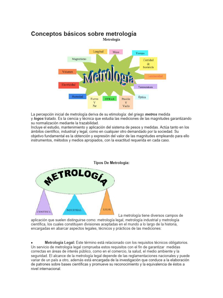 Conceptos básicos sobre metrología | PDF | Metrología | Science