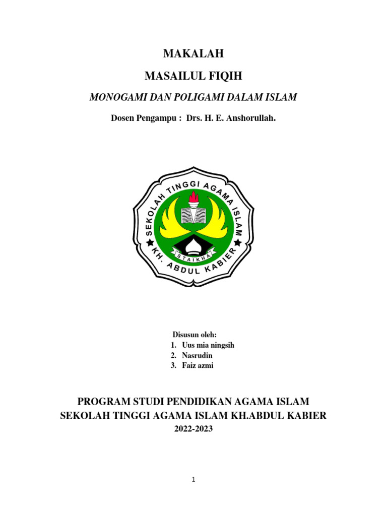 Monogami dan Poligami dalam Islam | PDF