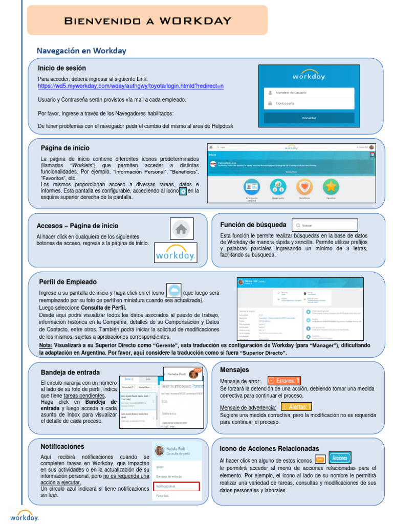 Workday - Job Aid Toyota Arg | PDF | Contraseña | Información