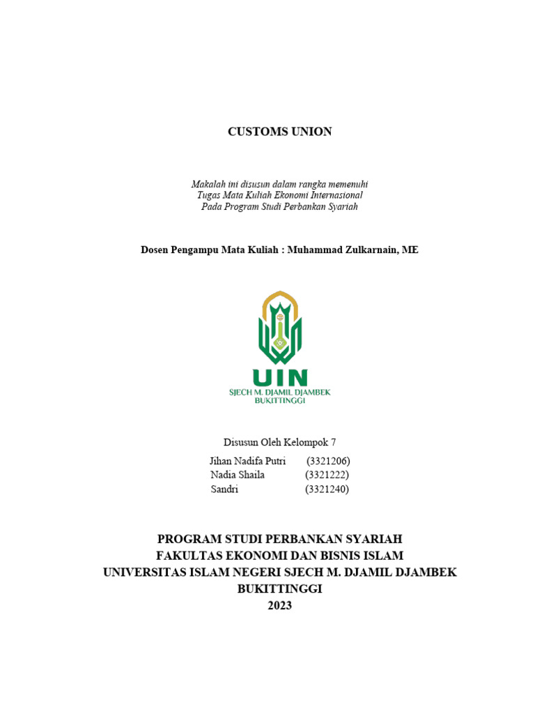 Understanding Customs Union in Economics | PDF | Globalization ...