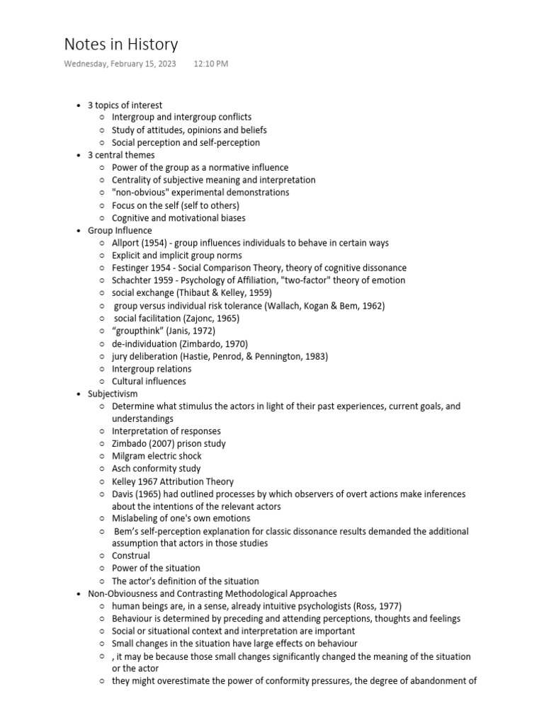 History Of Social Psychology Pdf Social Psychology Psychology