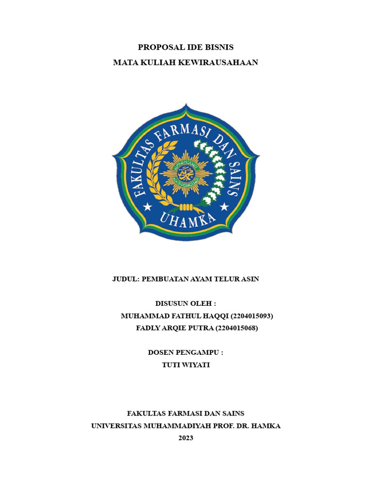 Proposal Ide Bisnis (Kelompok 7) | PDF | Memasak, Makanan, & Anggur ...