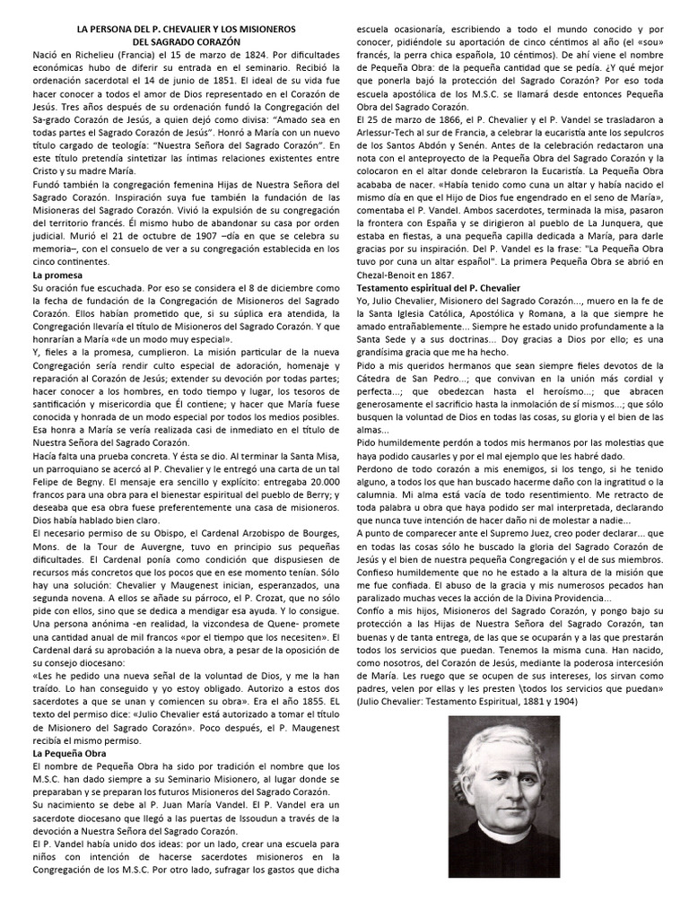 La Persona de Julio Chevalier | PDF | María, madre de Jesús