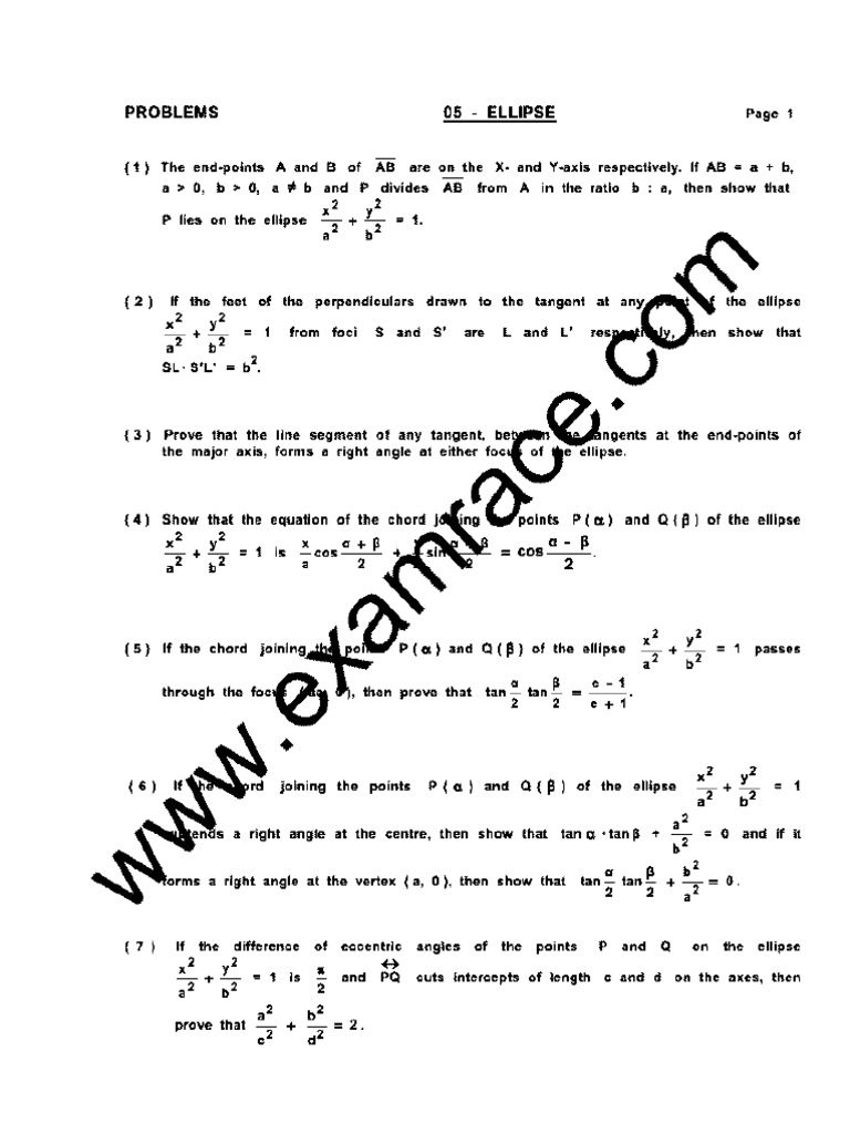Mathematics Ellipse | PDF Mathematics Ellipse | PDF