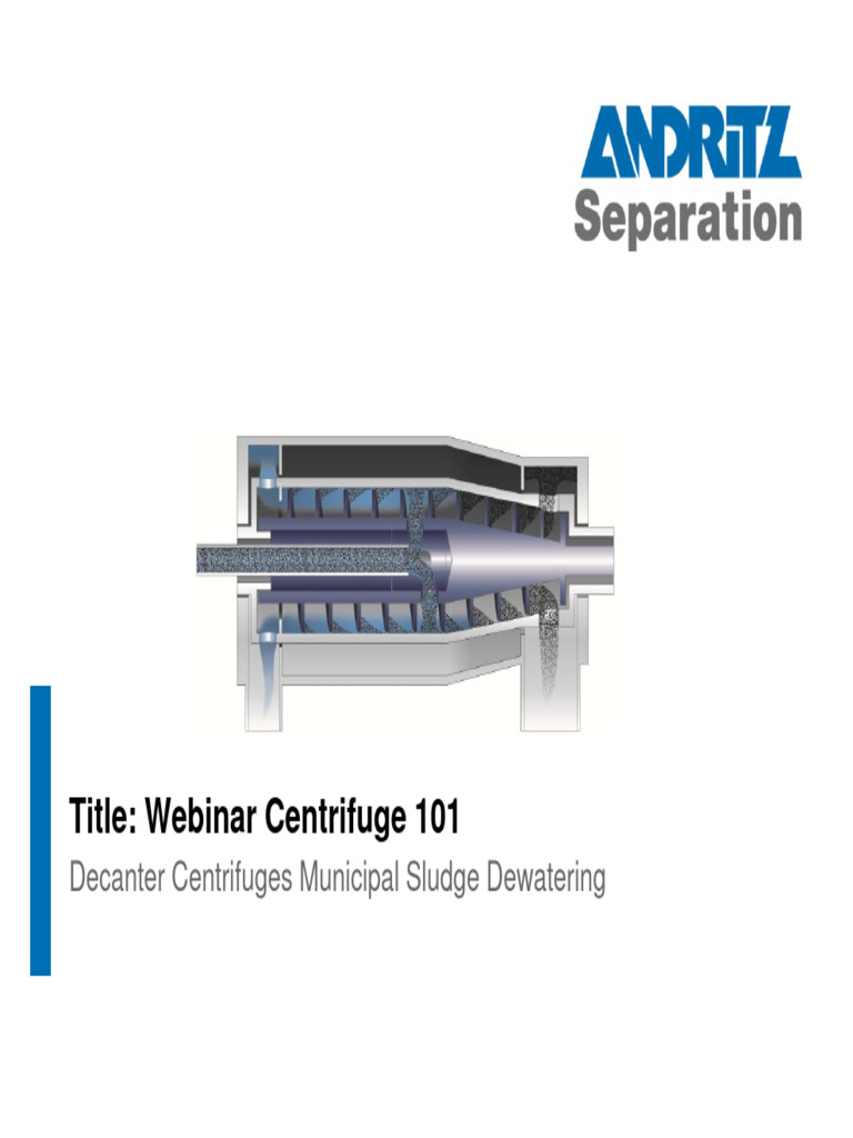 Andritz Separation Webinar Centrifuge 101 | PDF | Separation Processes ...
