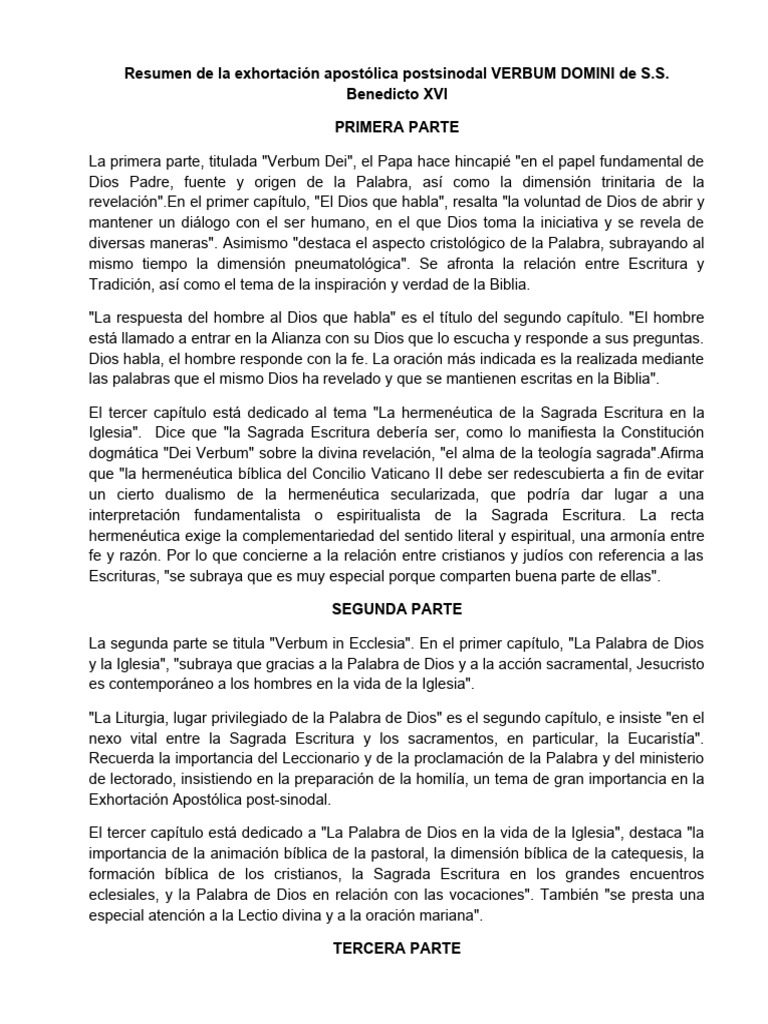 Verbum Domini | PDF | Biblia | Iglesia Católica