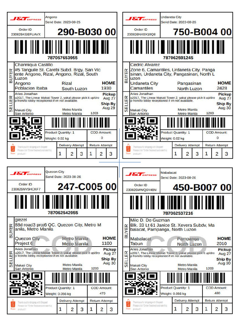 Shopee Airway Bill | PDF