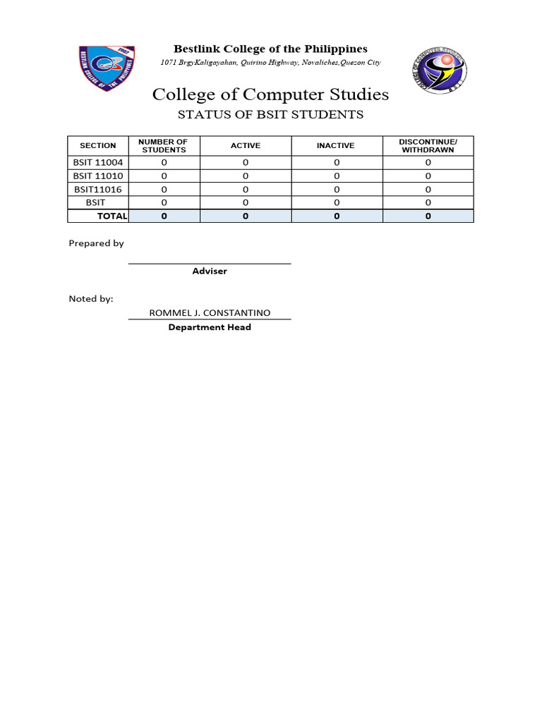 BSIT Student Status Report | PDF