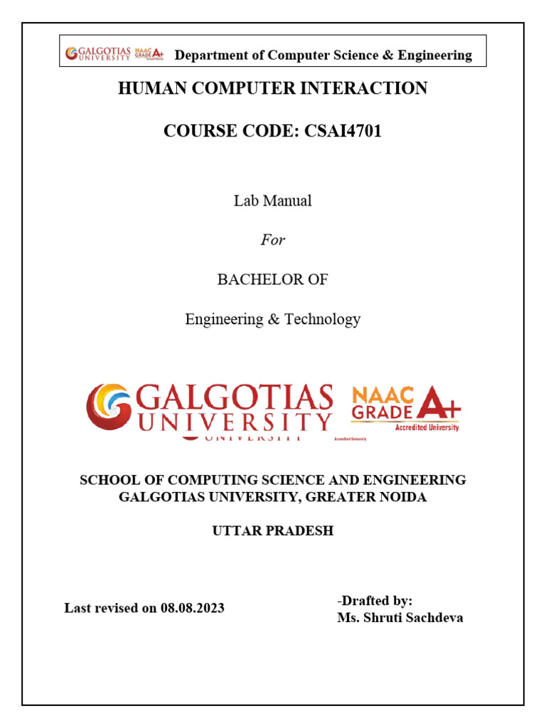 Hci - Lab Manual | PDF | Usability | Human–Computer Interaction