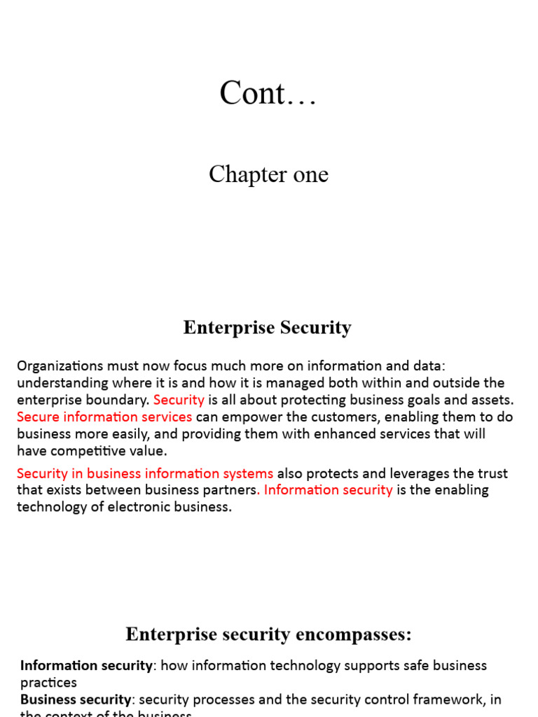 Cont : Chapter One | PDF | Computer Security | Security