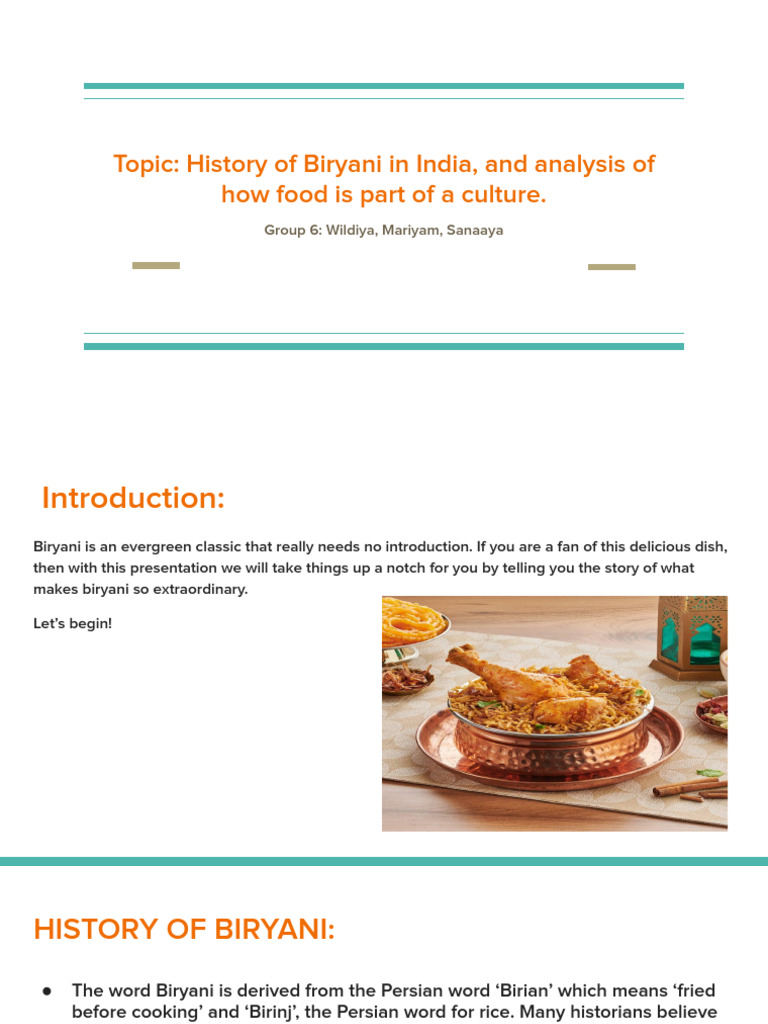 Biryani: A Cultural and Historical Journey | PDF | South Asian Cuisine ...