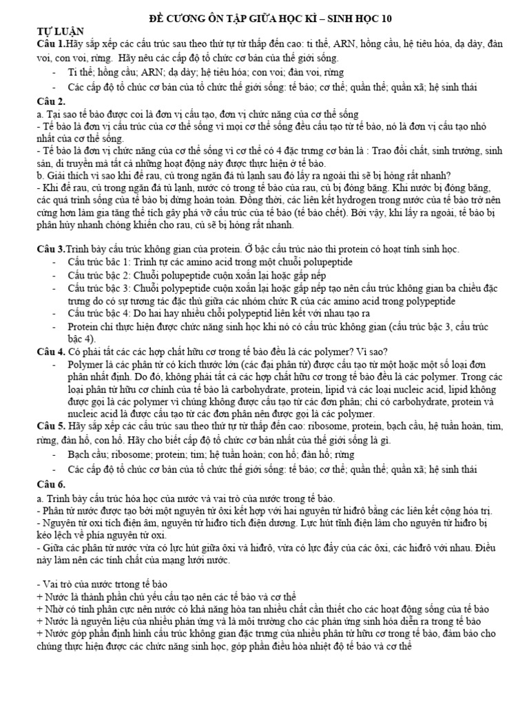 Sinh Gi A Kì 2 | PDF