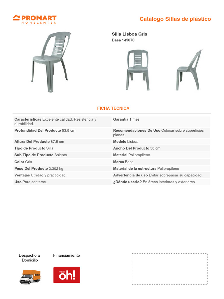 Catálogo Sillas de Plástico Basa | PDF | Hogar, jardinería y bricolaje