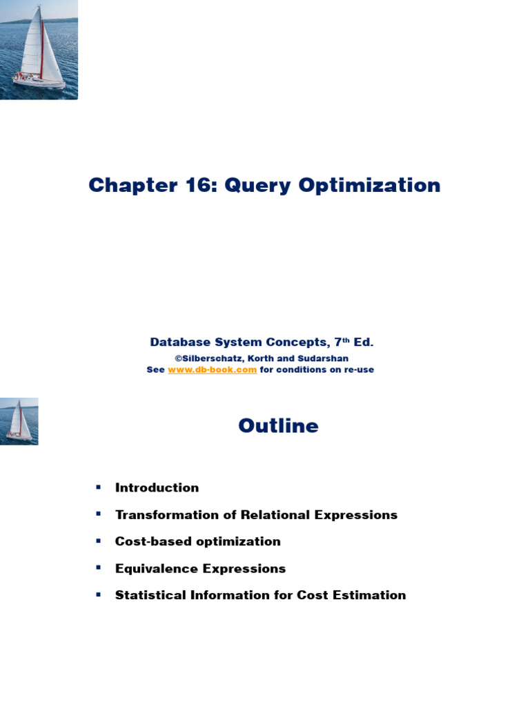 6 Query Optimization-Ch 16 | PDF | Relational Model | Data Management