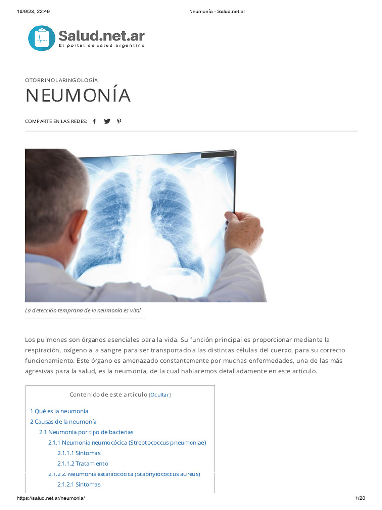 Neumonía - Salud - Net.ar | PDF | Neumonía | Tos
